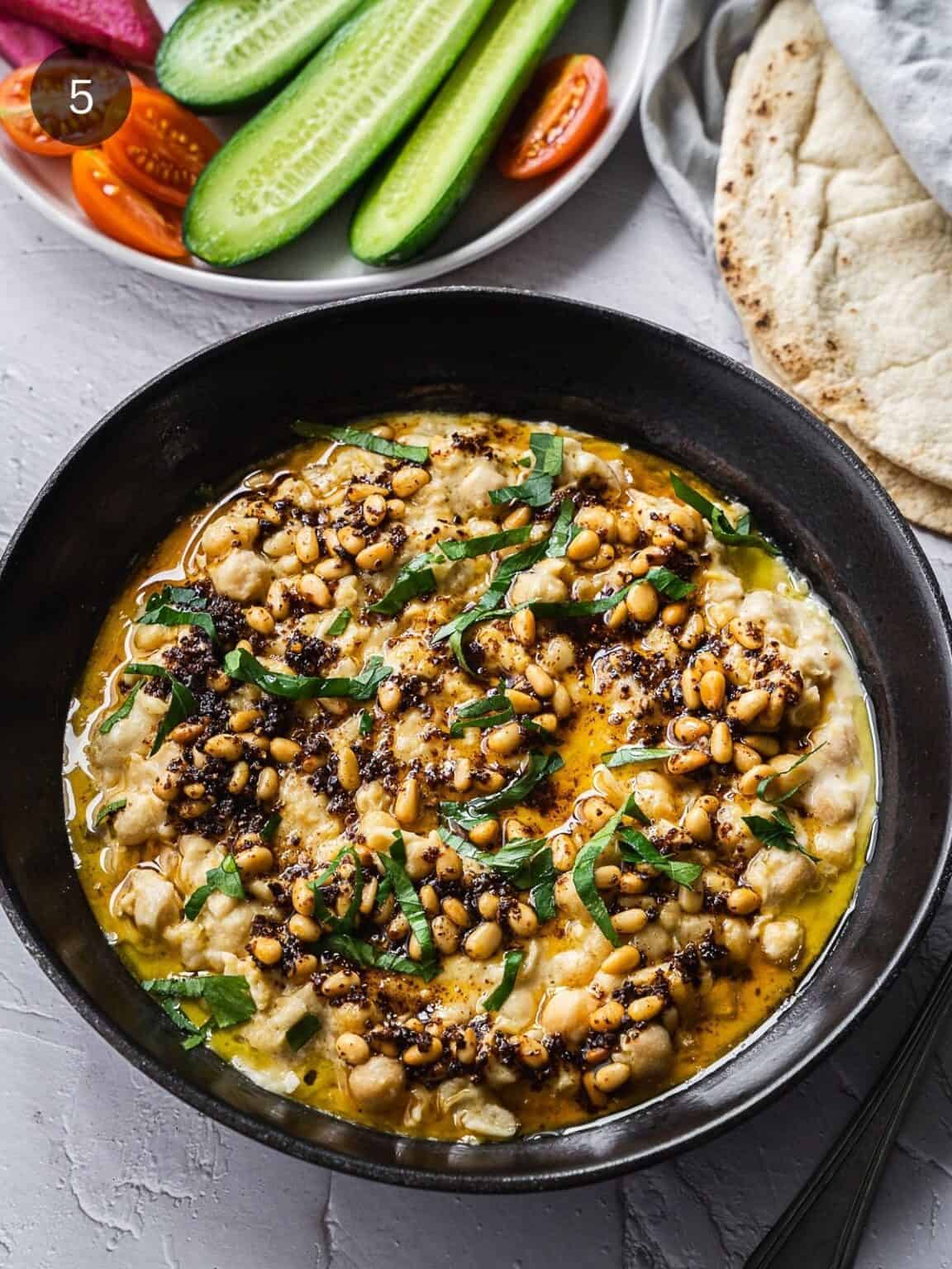 Musabaha (Creamy Warm Chickpeas with Tahini) - Urban Farm and Kitchen