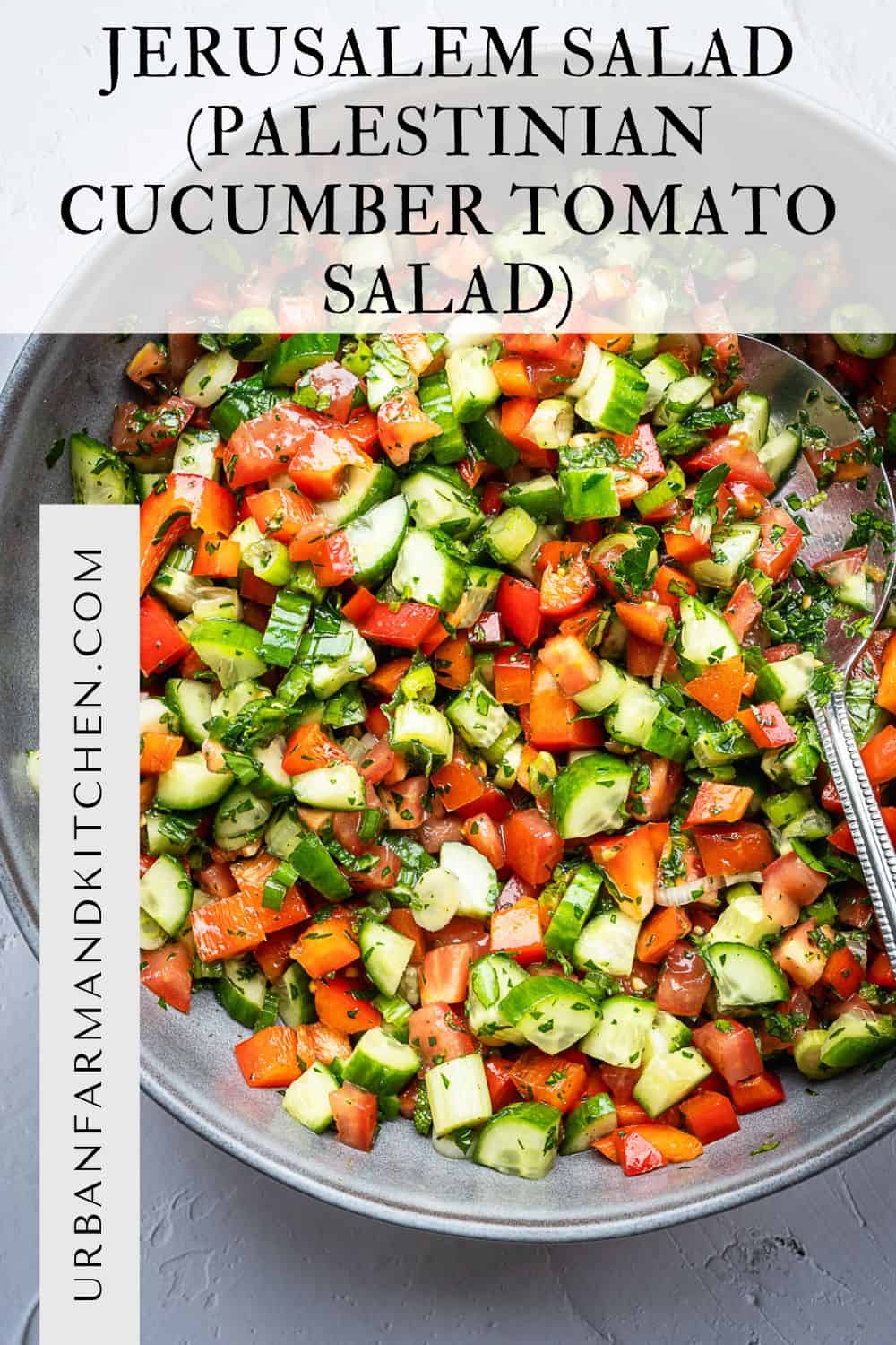Jerusalem Salad (Palestinian Cucumber Tomato Salad) - Urban Farm and ...