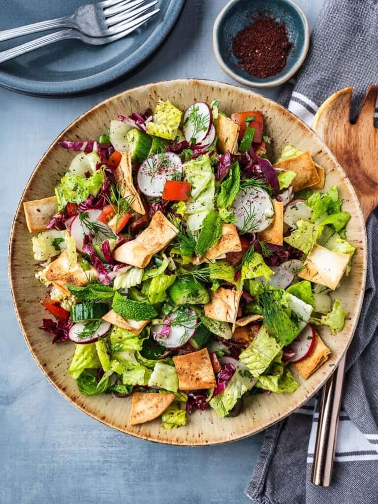 Authentic Lebanese Fattoush Salad (With a Twist) - Urban Farm and Kitchen
