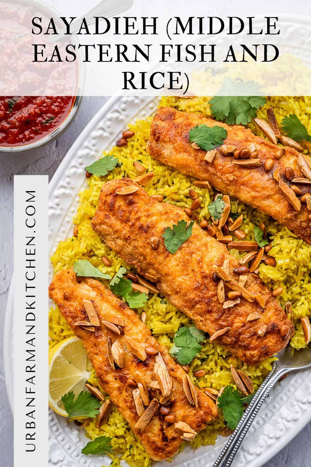 Sayadieh (Middle Eastern Fried Fish with Spiced Rice) - Urban Farm and ...