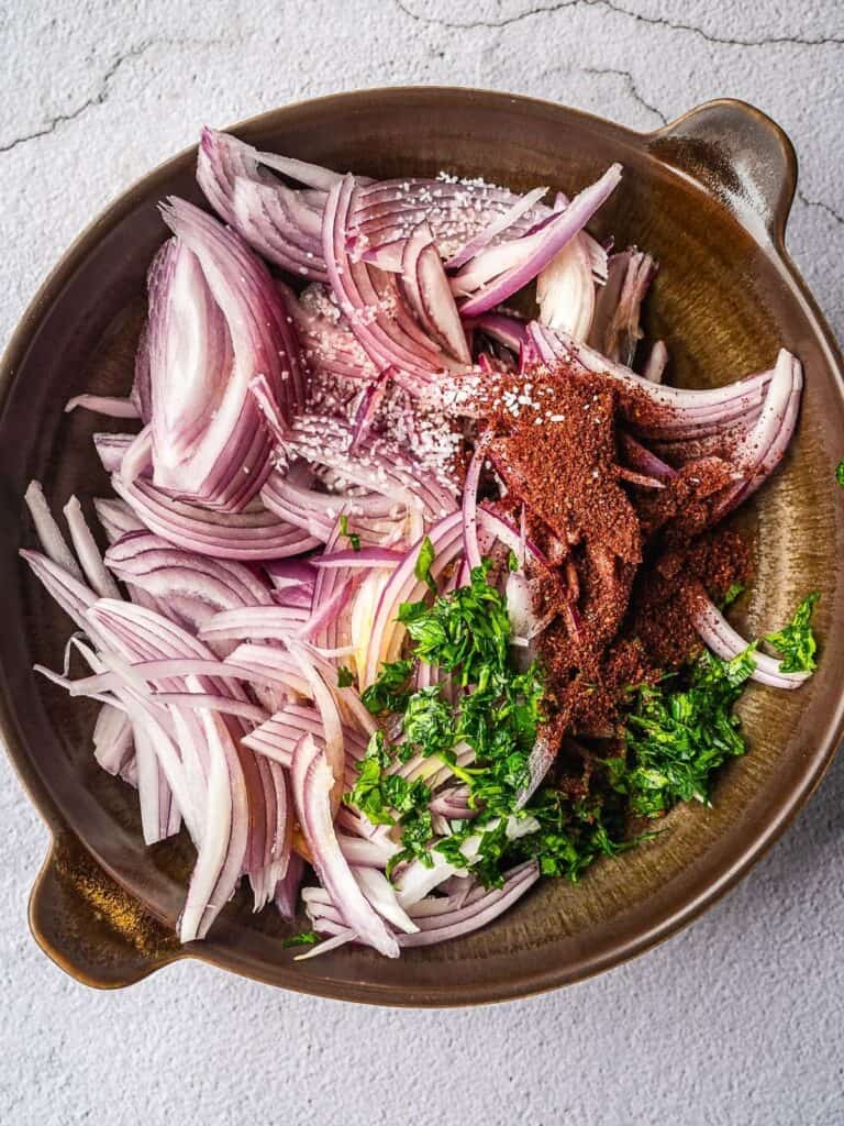 Sumac Onions (Turkish Marinated Onion Salad) - Urban Farm and Kitchen