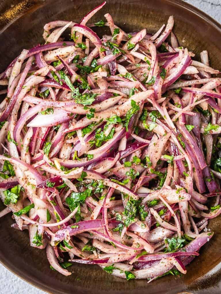 Sumac Onions (Turkish Marinated Onion Salad) - Urban Farm and Kitchen
