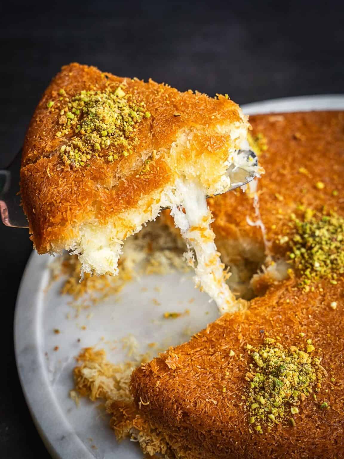Knafeh Authentic Middle Eastern Sweet Cheese Pastry Recipe Urban Farm And Kitchen