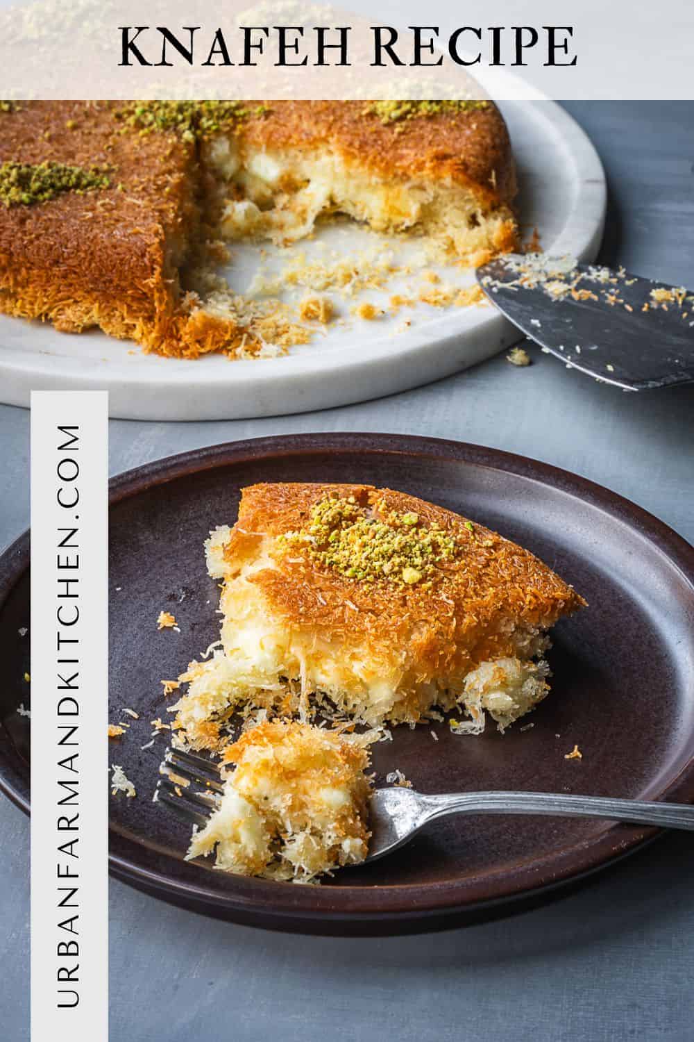 Knafeh (Authentic Middle Eastern Sweet Cheese Pastry Recipe) - Urban ...