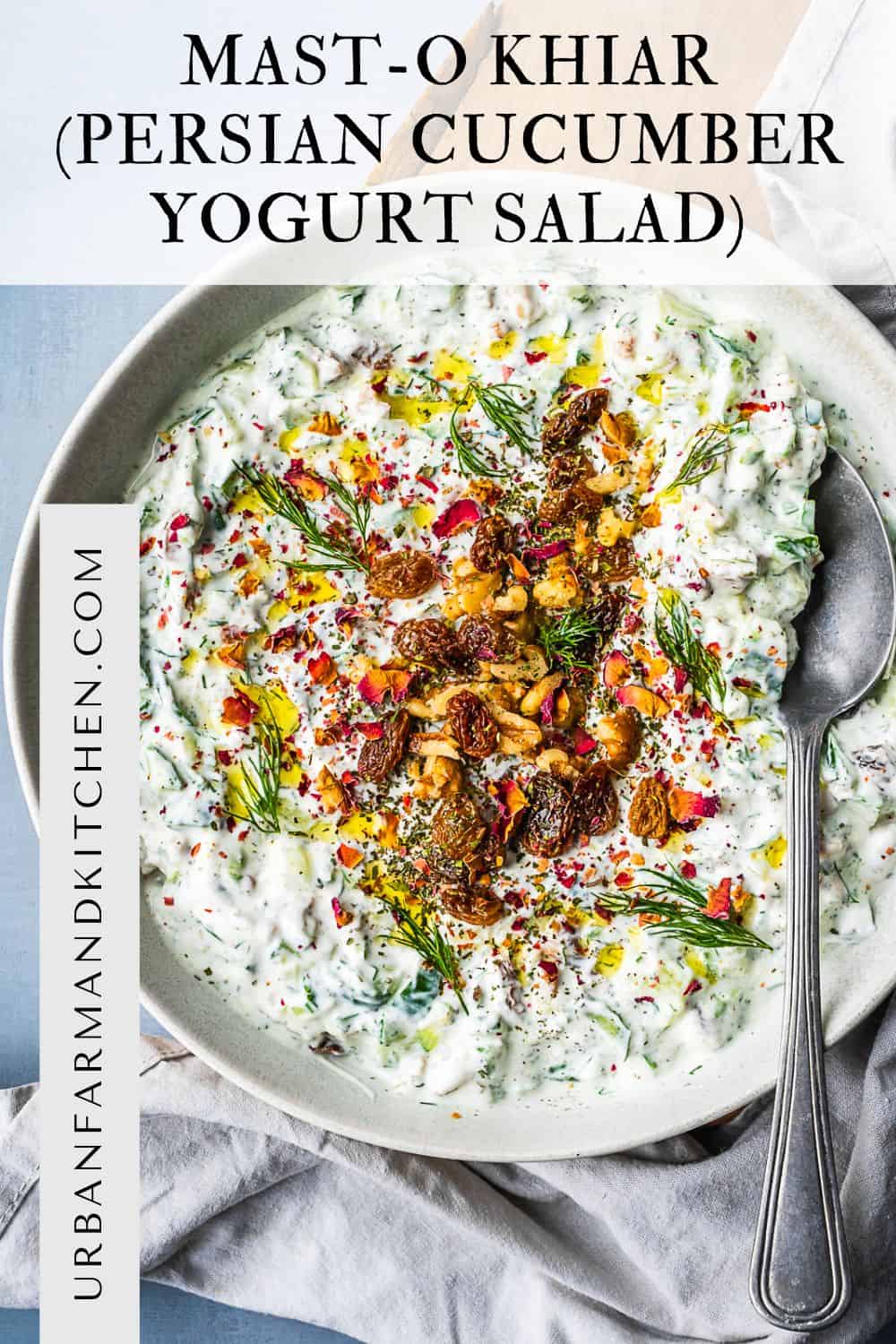 Mast-o Khiar (Persian Cucumber Yogurt Dip Recipe) - Urban Farm and Kitchen