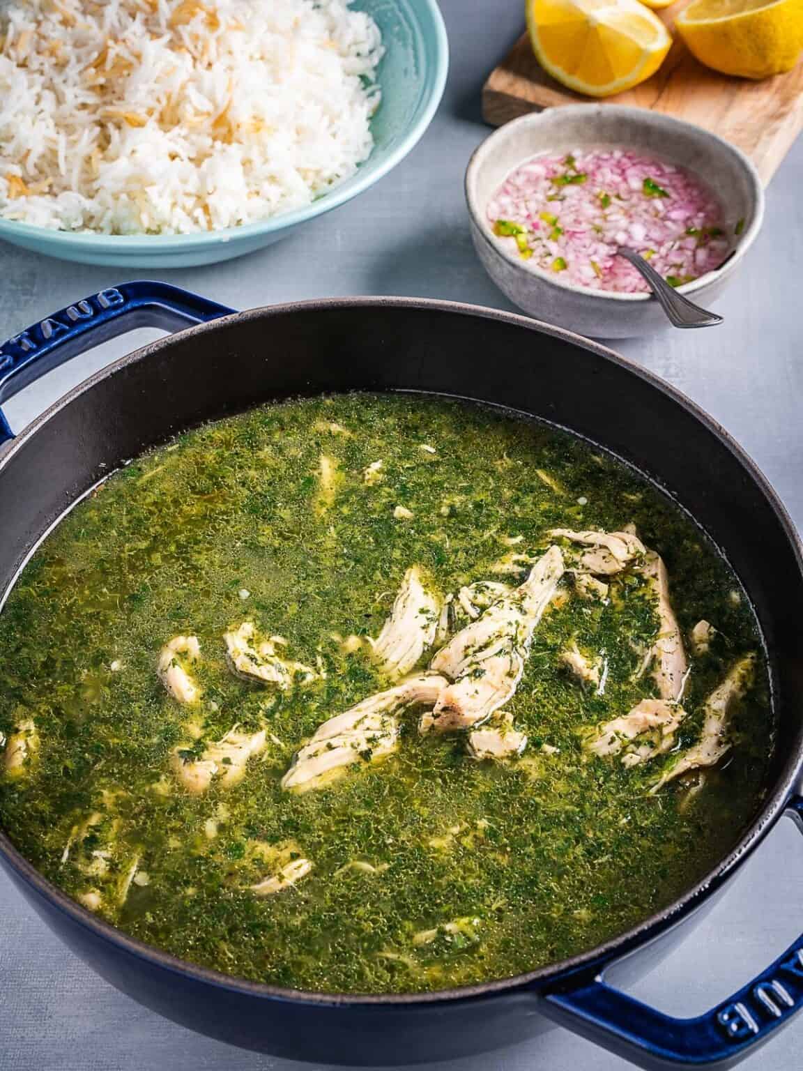 Molokhia (Egyptian Chicken and Jute Stew Recipe) - Urban Farm and Kitchen
