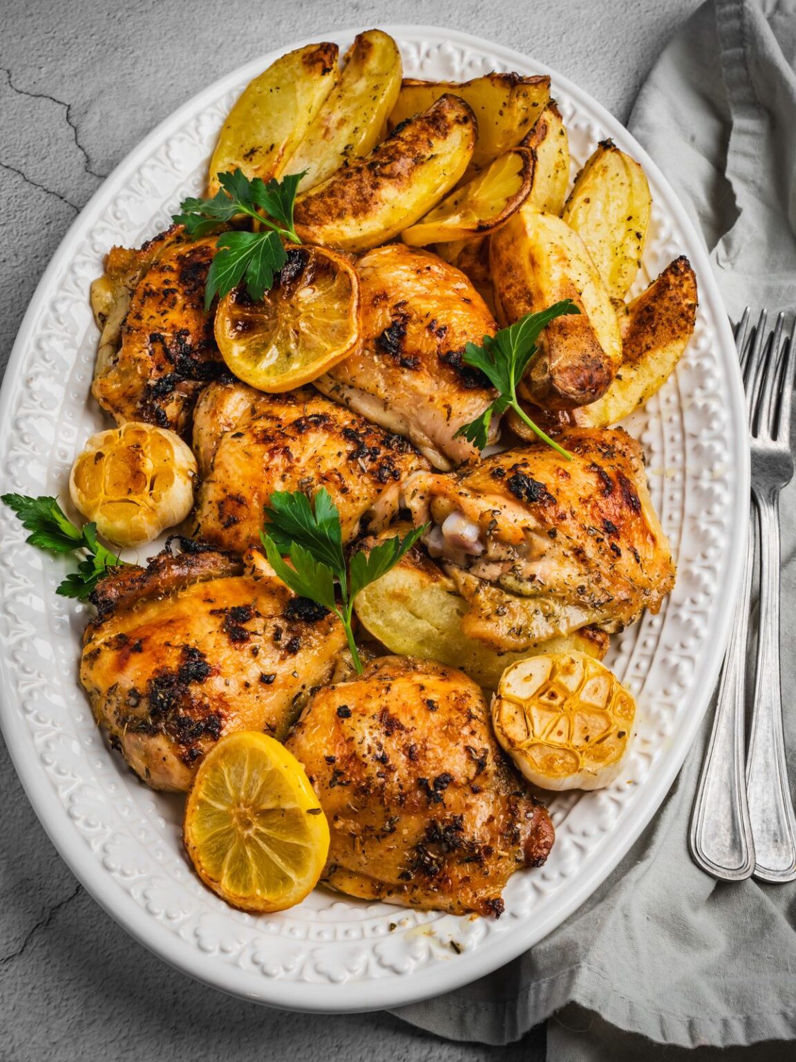 One Pan Greek Lemon Chicken and Potatoes Recipe - Urban Farm and Kitchen