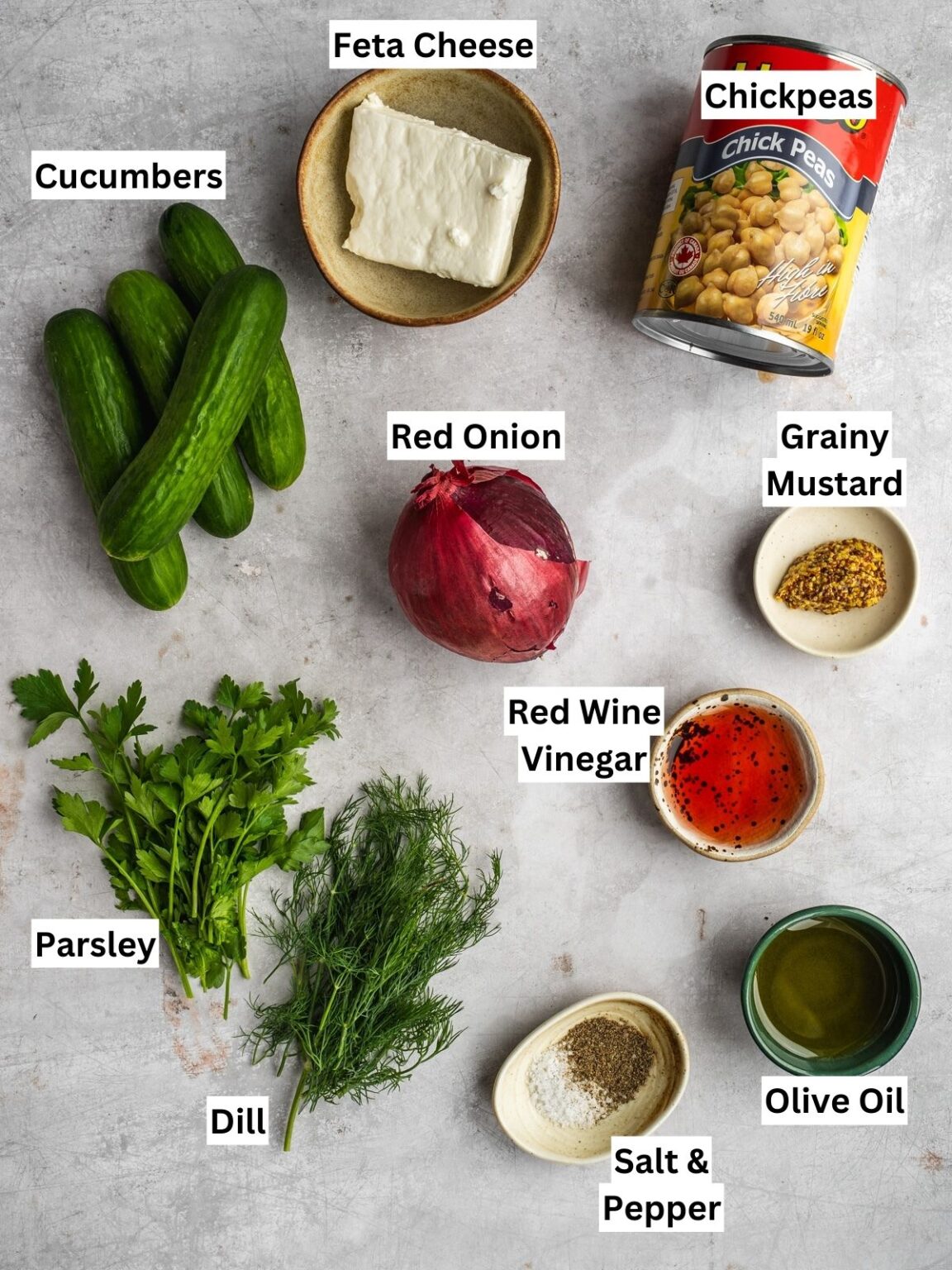Cucumber Chickpea Feta Salad - Urban Farm and Kitchen
