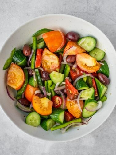 Traditional Greek Salad Recipe (Horiatiki Salata) - Urban Farm and Kitchen