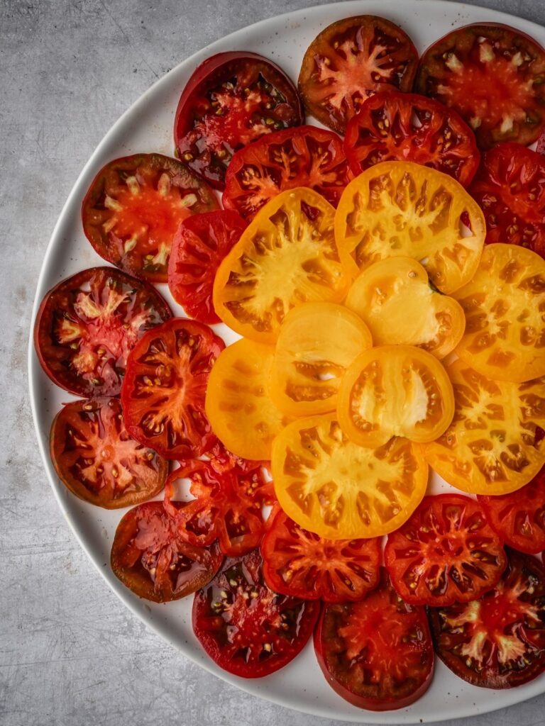 Heirloom Tomato Carpaccio - Urban Farm and Kitchen