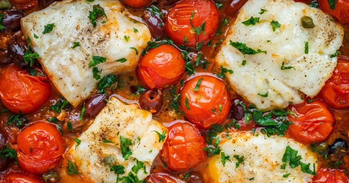 Baked Cod in Puttanesca Sauce - Urban Farm and Kitchen