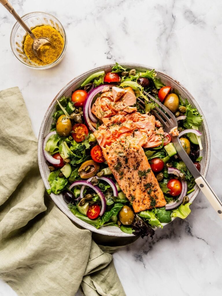 Mediterranean Salmon Salad (with Crispy Capers) - Urban Farm and Kitchen